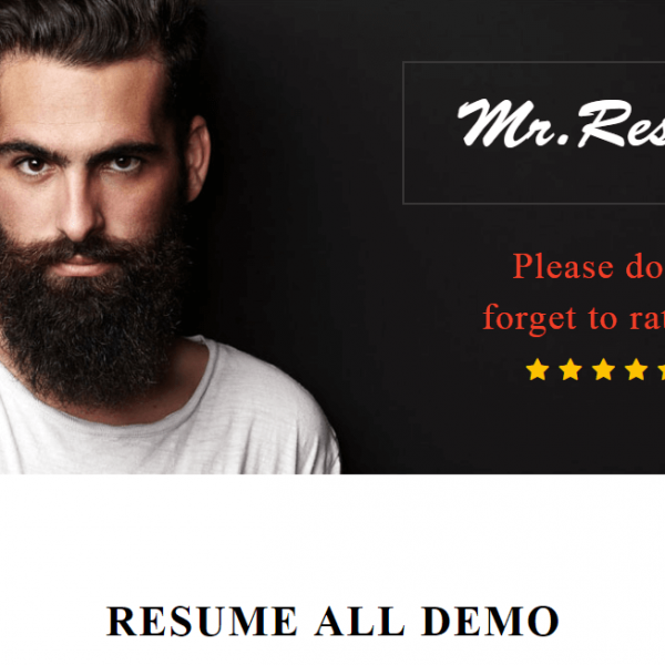 قالب HTML تک صفحه‌ای رزومه و شخصی - Mr Resume | پی‌پی‌تی المنت ...